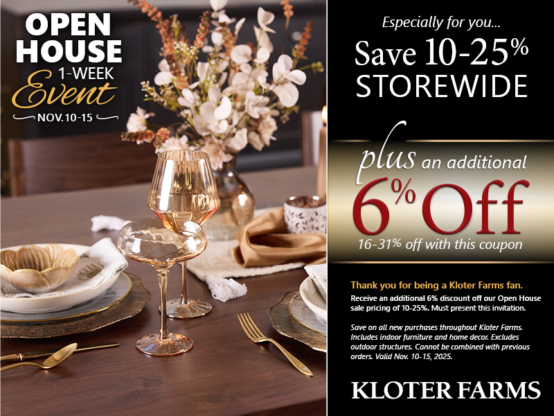 Open House Coupon - Kloter Farms